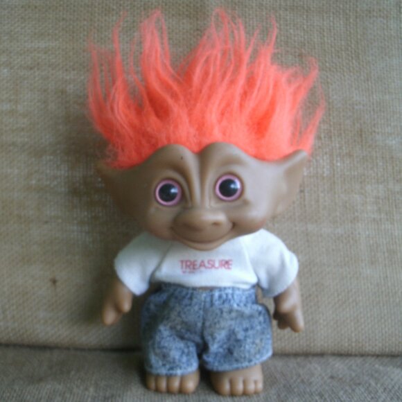 Ace Novelty Co. | Toys | Vintage Ace 8 Treasure Troll Doll Orange Hair ...